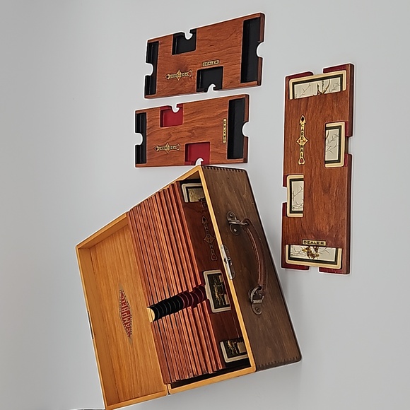 Campbell Specialty Company | Games | Vtg Wooden 6 Duplicate Bridge Tray ...